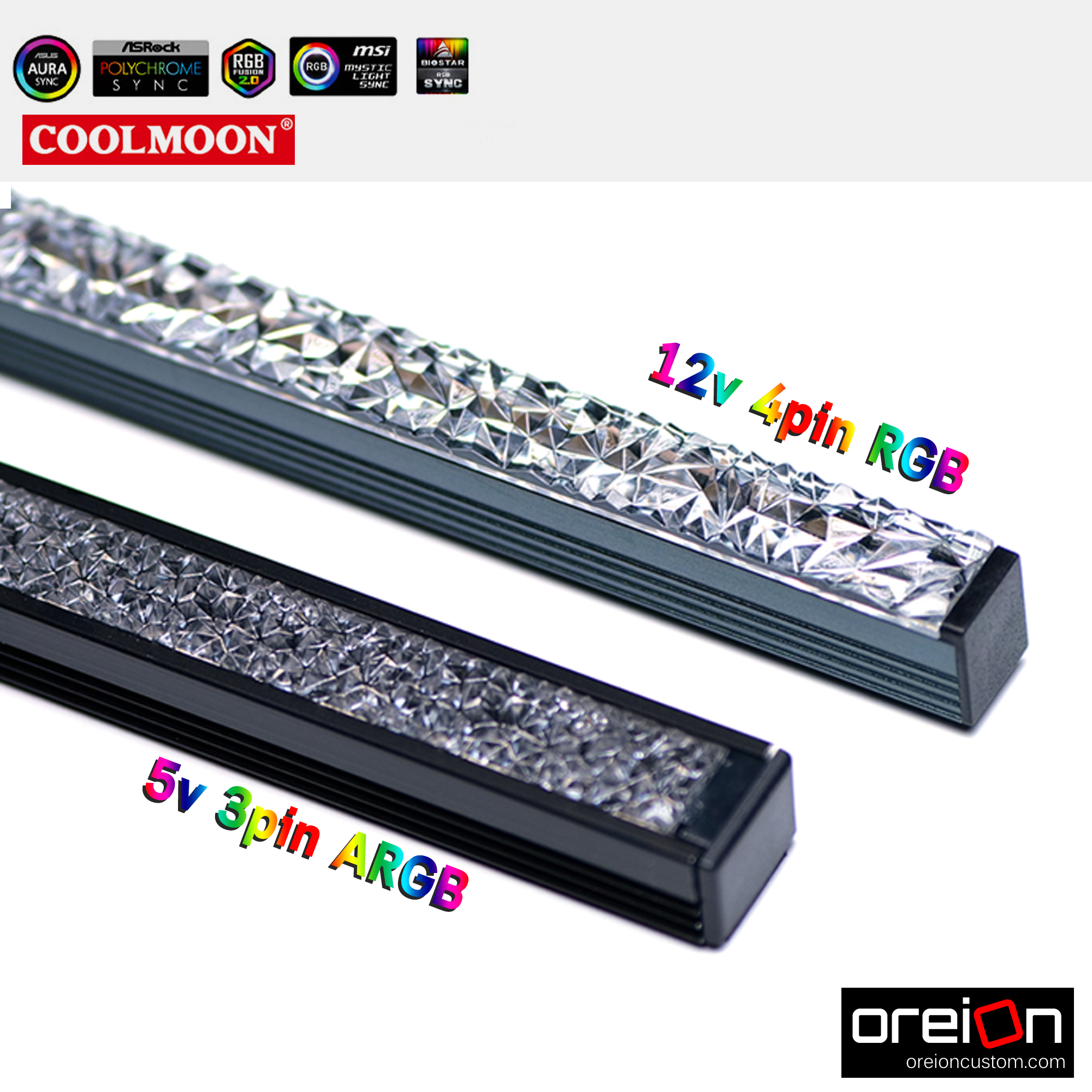 แท่งไฟ LIGHT BAR Diamond ray แต่งคอม COOLMOON 3pin ARGB