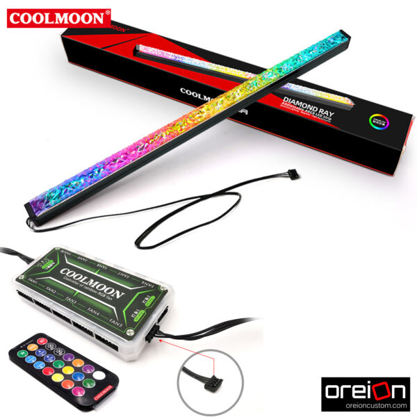 แท่งไฟ LIGHT BAR Diamond ray แต่งคอม COOLMOON 3pin ARGB